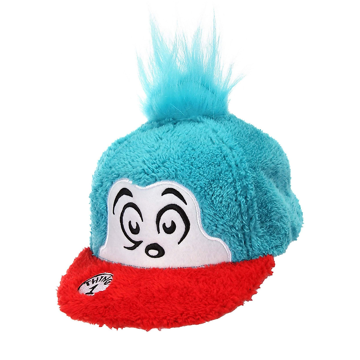 elope Dr. Seuss Thing 1 Costume Fuzzy Snapback Hat Standard Blue