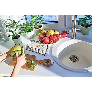 Ebristar Guest Towel Napkin Holder, Elegant Disposable Paper Hand Towel Holder, Modern Black Napkin Holder Storage Tray, Sturdy Guest Towel Holder Tray for Bathroom Kitchen Dining Table - Rectangle