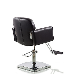 Salonsunny Black Square Base 360 Degrees Swivel Salon Styling Chair Barber Spa Cutting Chair