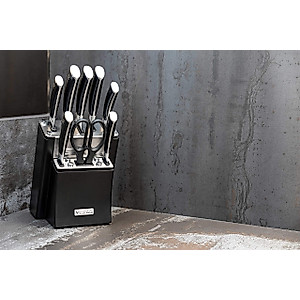 Rockingham Forge 9-Piece Kitchen Knife Block Set, Equilibrium Series - Professional Stainless Steel Chefs Knives Selection