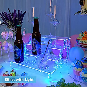 Display Shelf Cake Stand – 4 Tier Shelf Cake Pop Stand – Multifunctional and Durable Acrylic Stand – Mounting Hardware Included – Ideal for Desserts, Cosmetics, Glassware, Figurines