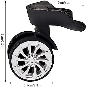 360 Swivel Wheel Replacement Luggage Travel Suitcase Wheels Plastic, Suitcase Wheel Repair Replace Luggage Wheels, 3.5x2.75x2.2in
