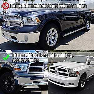 ModifyStreet Black For 09-18 Ram 1500/10-18 Ram 2500/3500 Headlights Replacement Kit( Not Fit with Stock projector Headlights