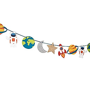 Trip to The Moon - Garland | Birthday, Baby Shower Decorations | Outer Space Party | Boys Room Decor | Space, Rocket, Planets, Stars | Out of This World Party Bunting