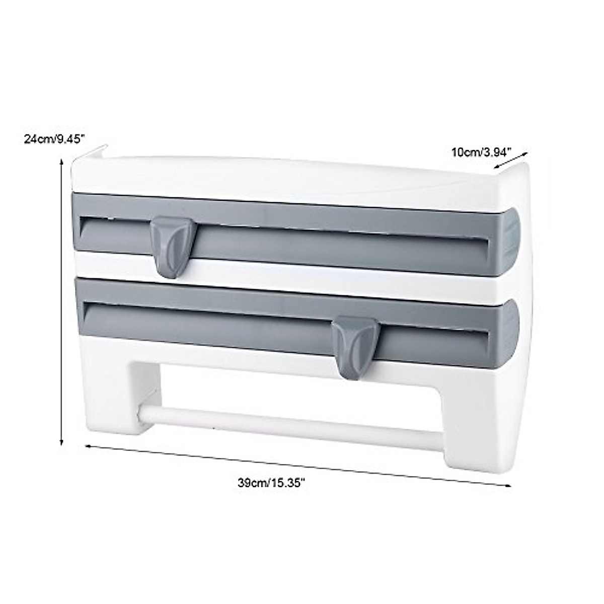 Paper Towel Holder Wall-Mount Sauce Bottle Storage Rack Paper Towel Holder Preservative Film Dispenser for Kitchen Bathroom Toilet Drill Free(Gray Blue)