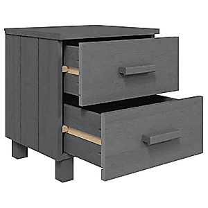 Makastle Nightstands Set of 2, Farmhouse End Tables Set of 2, Solid Wood Sofa Side Table Accent Table with 2 Drawers, Bedside Table for Bedroom Living Room, 15.7"x13.8"x17.5"