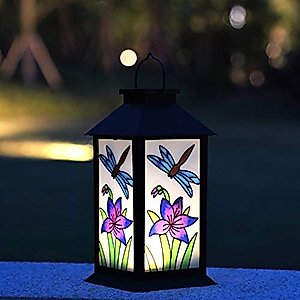 Solar Lanterns Outdoor Hanging Solar Lights Decorative for Garden Patio Porch and Tabletop Decorations. (Dragonfly)