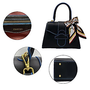 TSAWES Handbags for Women Purses Crossbody Bag Top Handle Purse Medium Tote Bag Vegan Leather Shoulder Bag (Black)