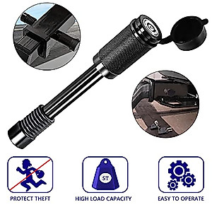 Hitch Receiver Pin Lock, Trailer Hitch Lock 5/8 Inch Dia, 4 Inch Trailer Hitch Pin, Fit 2", 2.5" Hitch Receiver Class III/IV (6000Lb-12000Lb) (2 Pack)