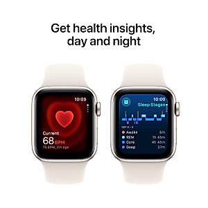 Apple Watch SE (2nd Gen) [GPS 40mm] Smartwatch with Starlight Aluminum Case with Starlight Sport Band S/M. Fitness and Sleep Trackers, Crash Detection, Heart Rate Monitor, Retina Display