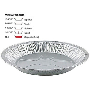 PACTOGO 11" Aluminum Foil Pie Pan Extra-Deep Disposable Tin Plates (Pack of 12)