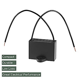 YOKIVE Ceiling Fan Capacitor CBB61, Metallized Polypropylene Film Capacitor Great for Fans Pumps Motors Running (12uF 250V AC 2 Wires 50/60Hz)