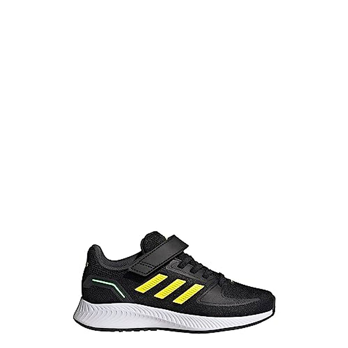 adidas Runfalcon 2.0 Unisex-Child Running Shoe, Black/Beam Yellow/Beam Green (Cross Strap), 2 US Little Kid