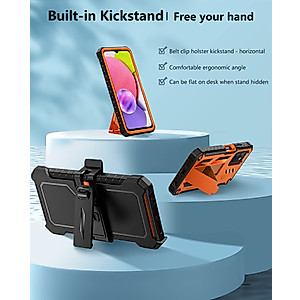 SOiOS for Samsung Galaxy A03s Case: Military Grade Drop Proof Protection Cell Phone Holster Cover | Heavy Duty Protective Rugged Cases with Kickstand | Durable Matte Textured Shockproof TPU Protector