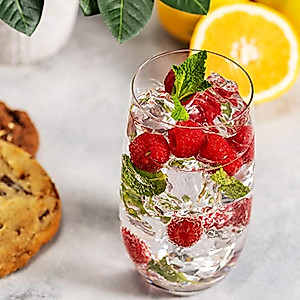 Godinger Highball Glasses, Tall Beverage Glass Cups, European Made - 16oz, Set of 4