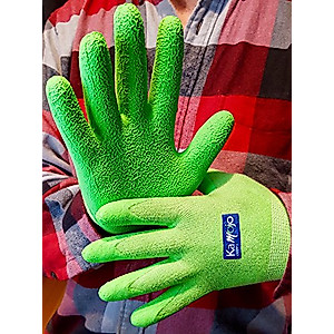 Kamojo Bamboo Garden Gloves for Women & Men - 1Pair Breathable Gardening & Work Gloves (Large, 1 pack)