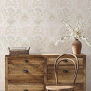 Tempaper Pink Bohemia Damask Removable Peel and Stick Boho Wallpaper, 20.5 in X 16.5 ft, Made in the USA