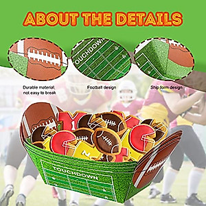 Crtiin 200 Pieces Football Paper Bowl Football Snack Bowls Football Party Supplies Food Trays Nacho Trays Disposable Serving Trays for Football Tailgate Party Decorations (Football)