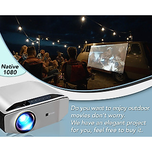 Movie Projector, GooDee Portable Outdoor Native 1080P Home Theater Video Projector, Full HD LCD 300 Inch, contrast 10000:1 with 100,000 hrs Lamp Life, Compatible with PC, PS4, TV Stick, HDMI, YG620
