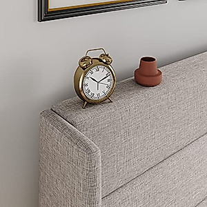 Allewie Queen Size Lift Up Storage Bed, Modern Wingback Headboard, No Box Spring Needed, Hydraulic Storage, Light Beige