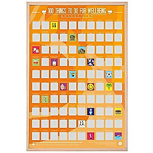 Gift Republic 100 Things To Do For Wellbeing Scratch Off Bucket List Poster