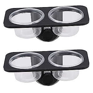 Mipcase 2pcs X Water Drinking Scorpion- Grid Feed Bark Type| Calcium Turtle Ledge-Small Plastic Geckos Sand Feeder Iguana Reptiles Supplies Fountain Cork Double Improved Tank Small