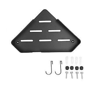 Hilitand Bathroom Corner Rack, Wall Mounted EuropeanStyle Black Space Aluminum Shower Corner Shelf Single Layer Storage Rack for Bathroom, Shelf Baskets
