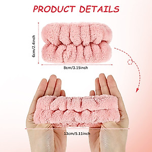 4 Pairs Wrist Spa Washband Microfiber Wrist Wash Towel Band Wristband Scrunchies for Washing Face Absorbent Wrist Sweatband for Women Prevent Liquid from Spilling (Brown, White, Classic Style)