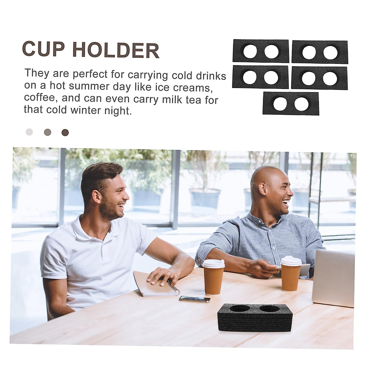 5 Pcs Pearl Cotton Cup Holder Takeout Bottle Trays Drink Carrier Cup Holder Disposable Coffee Cups Foam Cup Drink Holder Disposable Cups Drinking Cup Holder Milk Tea re-usable