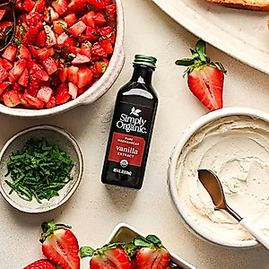 Simply Organic Pure Madagascar Vanilla Extract, 4-Ounce Glass Jar, Certified Organic, Sugar-Free Flavor For Smoothies (Pack of 1)