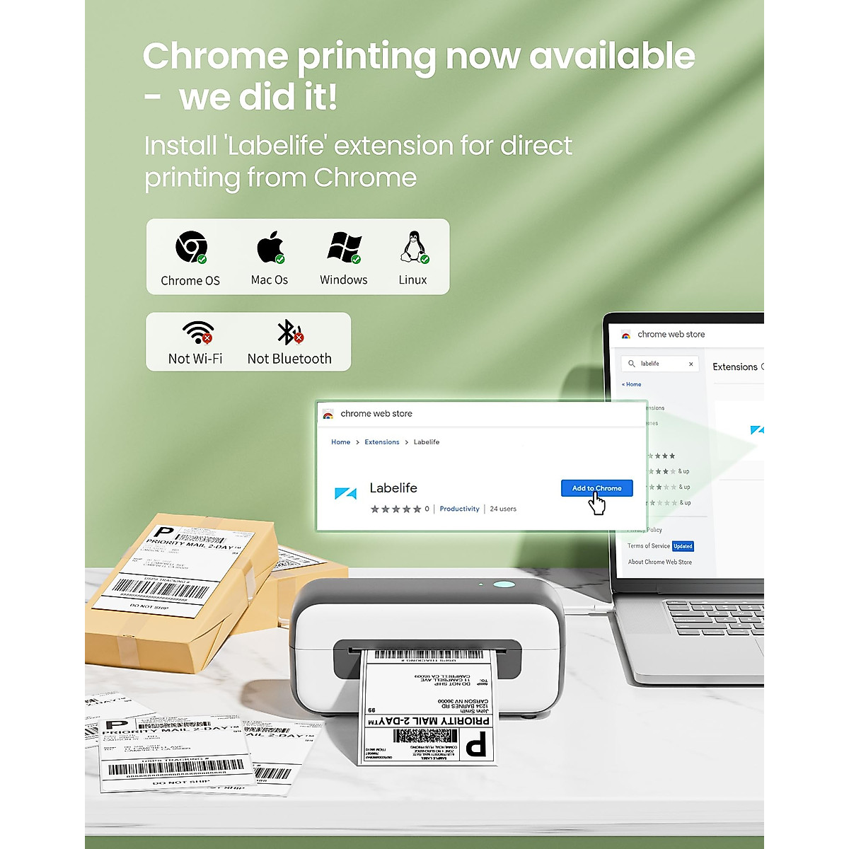 Itari Thermal Label Printer-Shipping Label Printer, 4×6 Label Printer for Small Business, Desktop Thermal Printer for Windows, Mac, Chrome OS