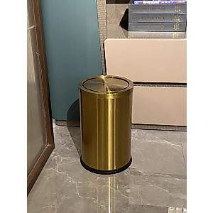 JINYCOME 2.6 Gallon Gold Bathroom Trash can with lid,Small Office Garbage can Wastebasket bin for Bedroom,Living Room,Kitchen (Gold)