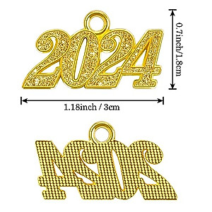 2024 Graduation Decorations, Graduation Tassels Charm 2024 Year Charm Gold, Graduation Cap Tassel Charm 2024 Graduation Hat Decoration Gold 2024 Year Charm for Graduation Tassels