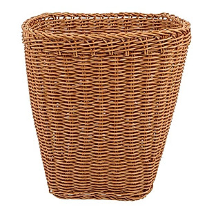 Alipis Office Decor Woven Waste Basket Wicker Trash Can Rustic Garbage Bin Laundry Hamper Rattan Plant Pot Farmhouse Storage Basket Rubbish Recycling Container for Kitchen Home Office Vintage Decor