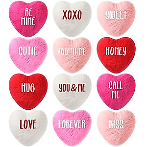 12 Pieces Valentines Tiered Tray Decor Heart Felt Wool Felt Hearts Balls Pom Pom Balls for Valentine's Day Wedding Party Anniversary Honeymoon Decoration