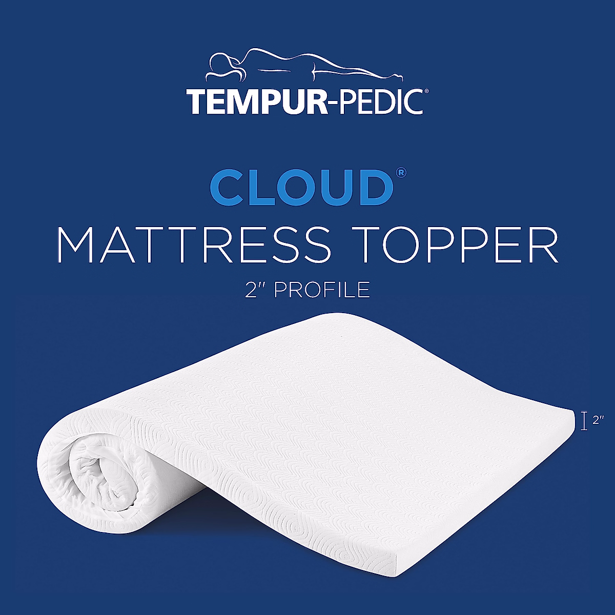Tempur-Pedic Tempur -Cloud 2-Inch Mattress Topper, Twin XL, White