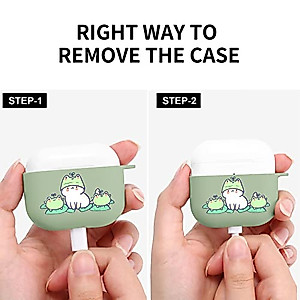 MAYCARI Compatible with Airpods 3rd Generation Case, Cute Airpods 3 Case Cover Frog Printed Protective Women Girl with Keychain for Apple Airpods 3rd Gen Case