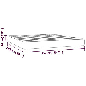 vidaXL Pocket Spring Bed Mattress Light Gray 59.8"x79.9"x7.9" Queen Velvet