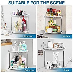 KPX Bathroom Makeup Organizer, Acrylic Cosmetics Storage Holder Rack Kitchen Utility Vanity Countertop Shelves for Room Organizers, Make Up, Home School, Dorm Room Office Essentials