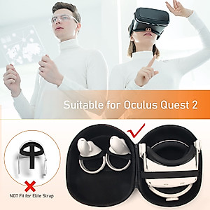 Carrying Case for Oculus Quest 2, Catcan Hard Protective Carry Case with Cable Ties/Bags for Meta Quest 2, Lightweight Portable Travel Case Storage Bag for VR Gaming Headset/Controllers (Grey)