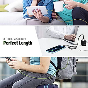 iPhone Charger 3Pack 6ft USB Lightning Cable Cord，Mfi Certified Apple Charger Fast Charging Nylon Braided iPhone Cable,Compatible with iPhone 14/13/12/11/X/Pro/Max/8/7/6/6S/SE/Plus/iPad