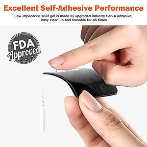 24 Pack 2''x2'' TENS Unit Replacement Pads Reuse More Than 45 Times, Premium Self-Adhesive Electrodes Patches with Non-Irritating Design for Electrotherapy, Compatible with AUVON TENS, TENS 7000 etc