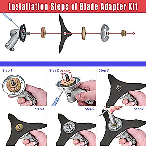 NeJesZoe 10"x80T Carbide Tip Brush Cutter Trimmer Blades 10"x3Teeth Steel Weed Eater Blade Compatible for Husqvarna, Stihl, Oregon, and Hitachi Trimmer, Lawnmower (with 2 Different Adapter Kits)