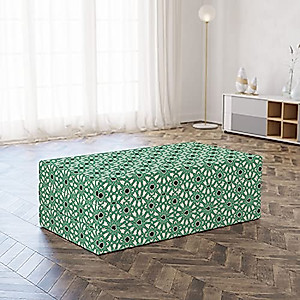 Ambesonne Moroccan Foldable Mattress, North Stars, 78.7" x 47.2", Sea Green Cream Black
