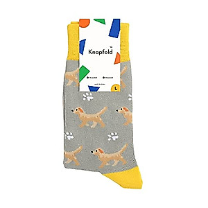 Knapfold Men's Golden Retriever Socks Funny, Dog Lovers Gifts, Novelty Casual Crew Socks