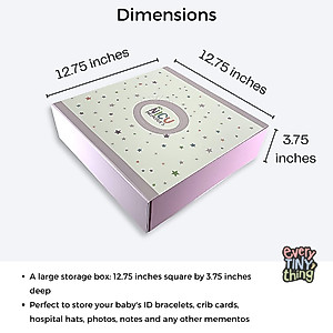 "My NICU Memories" Keepsake Box - Magnet Closure Box for Storing NICU Memorabilia (White, Large)