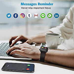 RIVERSONG Smart Watch for Android Phones and iPhone Compatible, Smartwatch for Men Women, IP68 Waterproof Fitness Tracker with Heart Rate Blood Oxygen Sleep Monitor, Motive 3