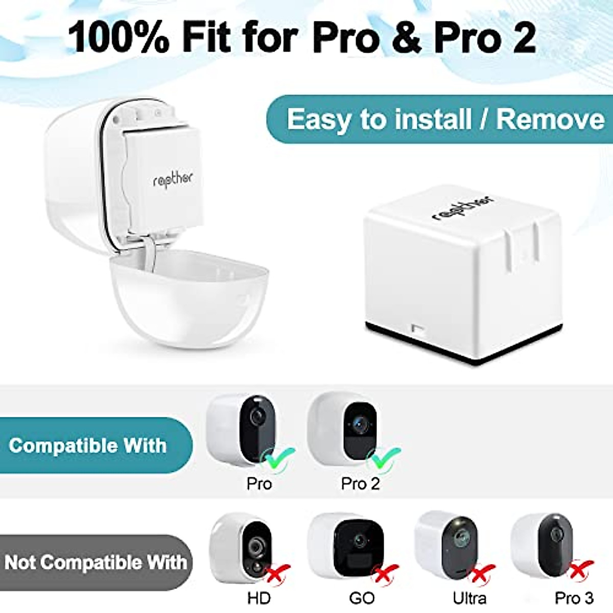 Rapthor 2560mAh Replacement Battery Compatible with Arlo Pro/Pro 2 Rechargeable with Charger Station for Arlo Pro/Pro 2 Camera (2 Batteries+1 Charger)