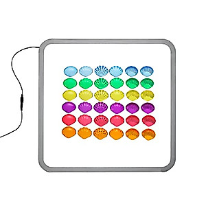 edxeducation Tactile Shells - Set of 36 - Translucent - 6 Textures and Colors - Ages 18m+ - Explore STEM Concepts via Light Panels and Sensory Bins