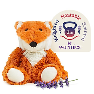 warmies Microwavable & Weighted Stuffed Animals, Fox - Heated Stuffed Animal Plushie for Warmth & Comfort - Cute Soft Plush Toys for Adults & Children (Boys, Girls, Babies & Toddlers)
